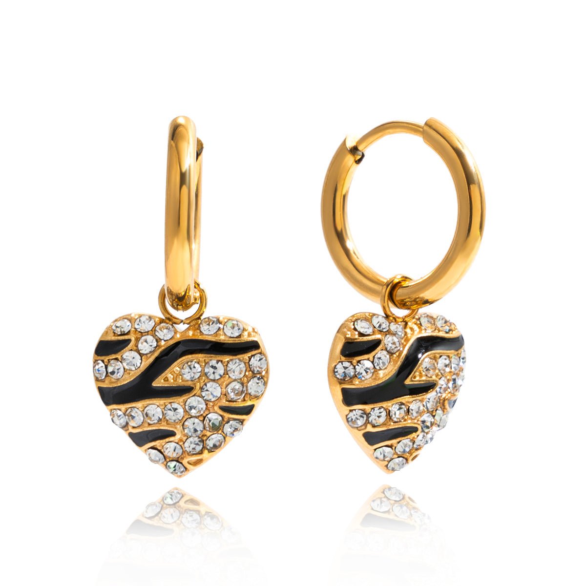 Clementine Heart Hoops | 18K Gold PVD – OhKlassy